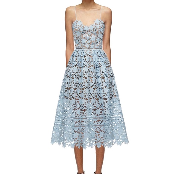 Self-Portrait | Dresses | Self Portrait Light Blue Classic Dress | Poshmark